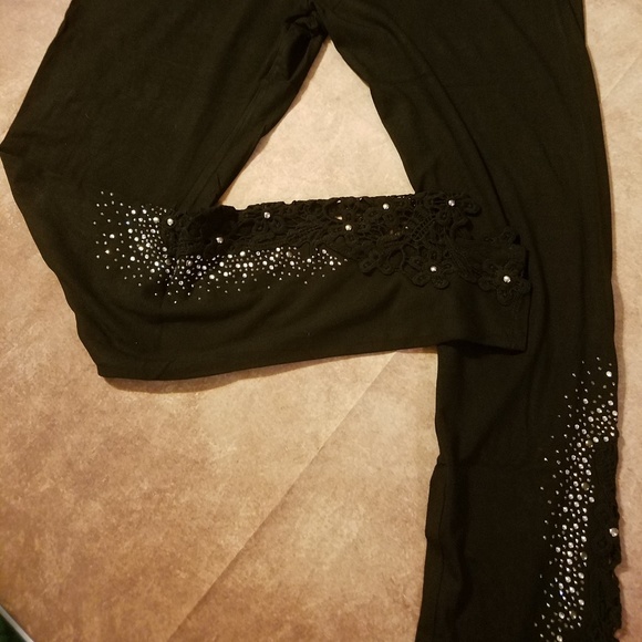 Vocal | Pants & Jumpsuits | New Black Lace Rhinestone Vocal Plus Lace ...